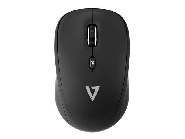 V7 MW100-1E Black RF Wireless Optical 1600 DPI Ambidextrous Mouse ...