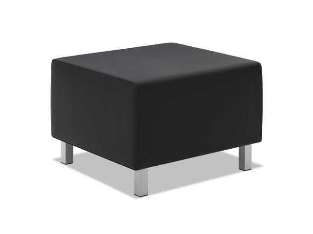 HON Company VL860 Series Leather Ottoman 25w x 25d x 18h Black/Silver ...