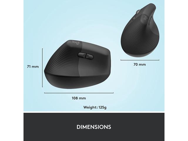 Logitech Lift Left Vertical Ergonomic Mouse, Left-Handed, Wireless ...