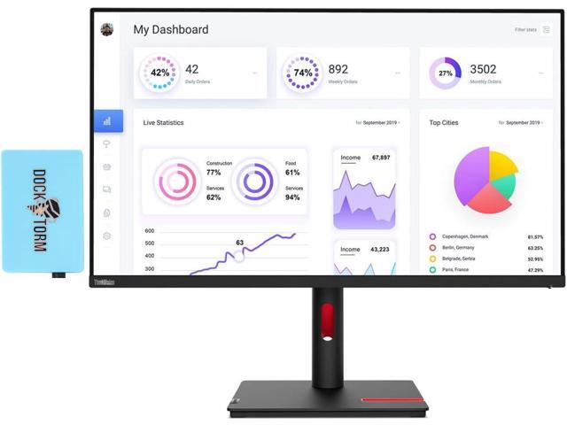 Lenovo ThinkVision 22" FHD IPS (1920x1080) Monitor Bundle with Docztorm ...