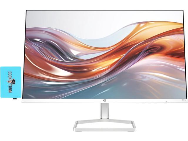 HP 24" FHD IPS (1920x1080) Monitor with Speakers Bundle with Docztorm ...