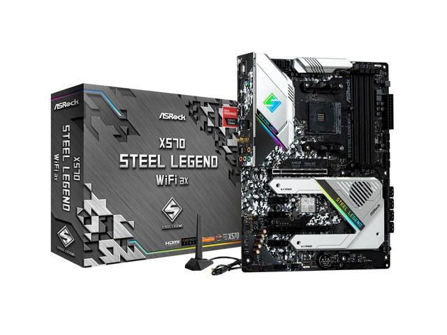 ASRock X570 Steel Legend WiFi ax Motherboard Supports AMD AM4 Socket, Intel Wi-Fi 6 802.11ax (2 ...