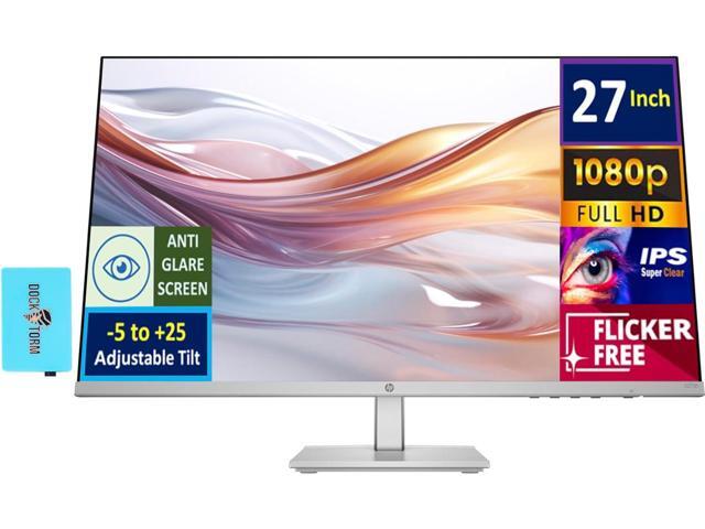 HP 27" FHD IPS (1920x1080) Height Adjust Monitor Bundle with Docztorm ...