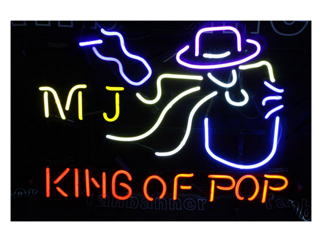 Fashion neon llc Tanbanner King of Pop MJ Air Handcrafted Real Glass ...