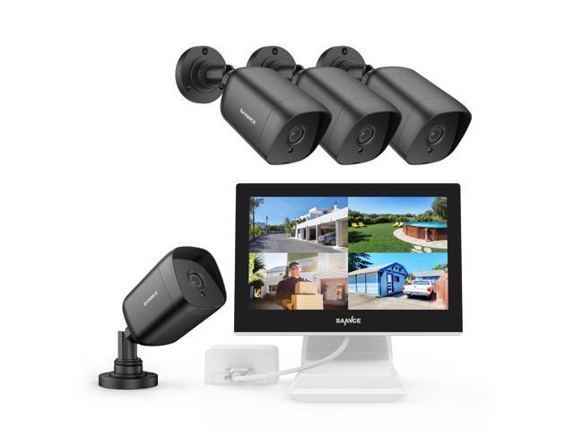 SANNCE 4 Channel 10.1" 1080P Monitor Wired CCTV Security Surveillance ...