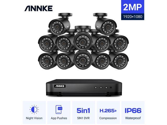 ANNKE 2MP CCTV H.265+ Surveillance Camera System,16CH 5-in-1 DVR with ...