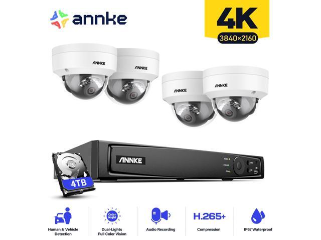 ANNKE Smart 8MP 8CH Home Security Camera System, 4pcs Wired 4K PoE IP ...