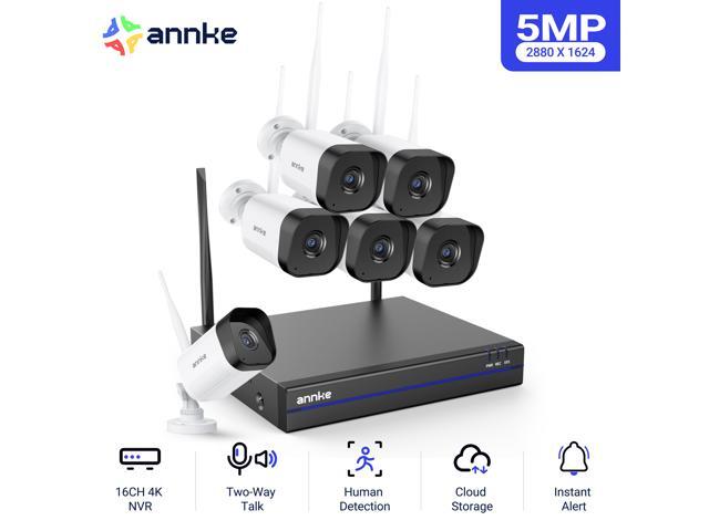 ANNKE H.265+ Wireless Security Camera System with Built In Microphone ...