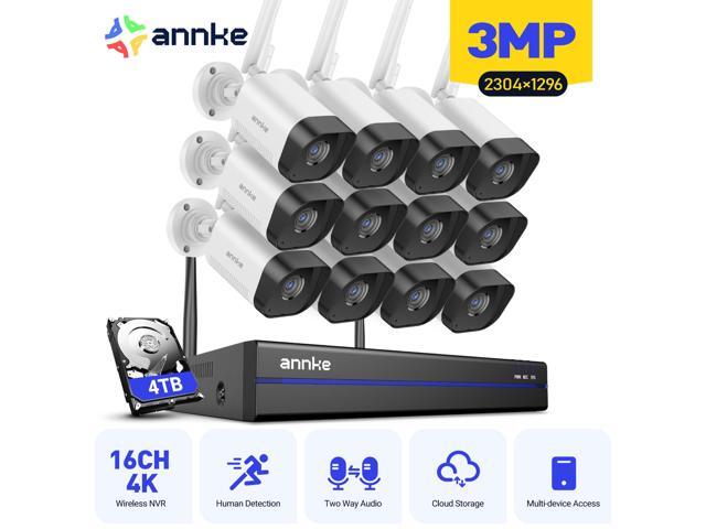 ANNKE Wireless Camera System, 16CH Expandable 4K Security NVR, 12Pcs ...