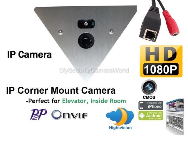 1920 x 1080 HD IP Corner Mount Security Camera 3.6mm Wide Angle Lens ...
