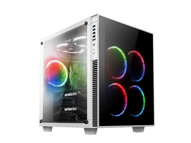 anidees AI-CL-Cube-W RGB Cube ATX Tempered Glass Gaming Case ...