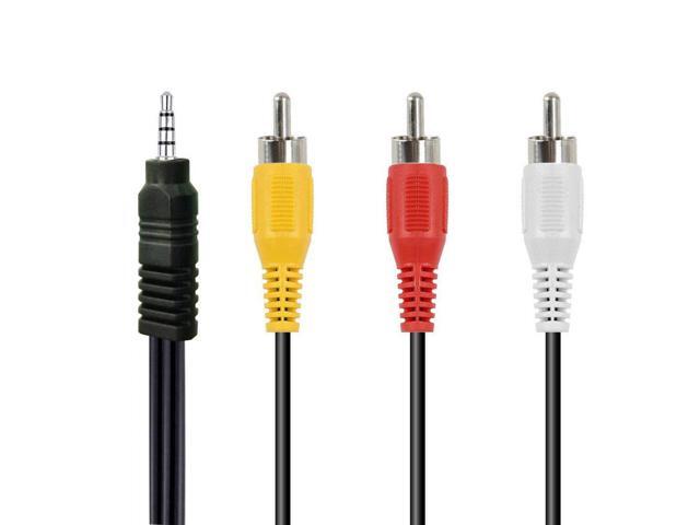 3.5mm to RCA Camcorder AV Audio Video Output Cable 3 RCA to 3.5mm 1/8 ...