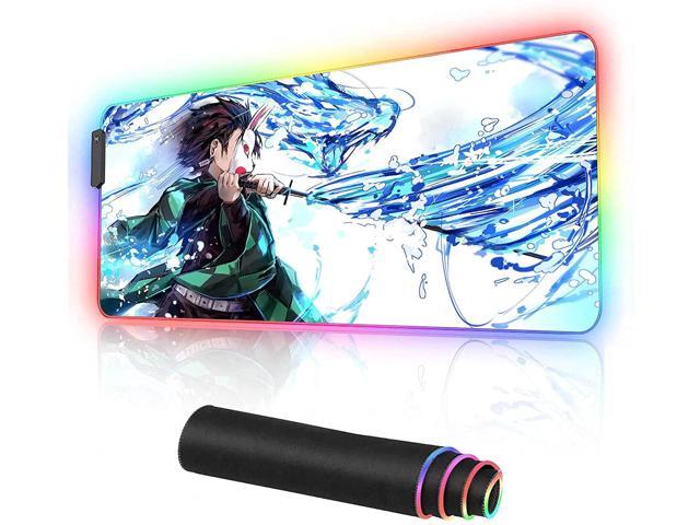 Anime Mouse Pad RGB Tanjirou Sword,Extra Large Mousepad Full Size ...