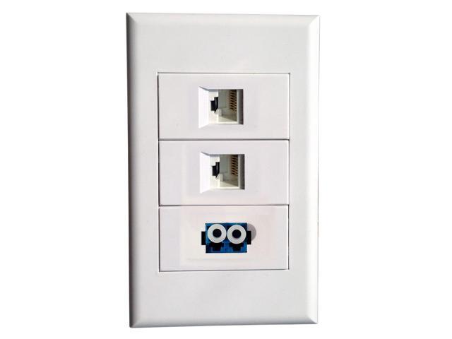 Wall Plate with RJ45 + RJ11 + LC Duplex Modules,Telephone Cat3 Keystone ...