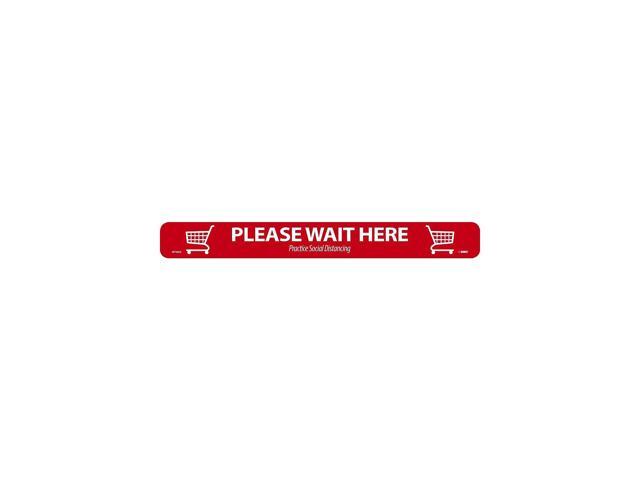 National Marker Temp-Step Floor Decal "Please Wait Here " 2.25" x 20 ...