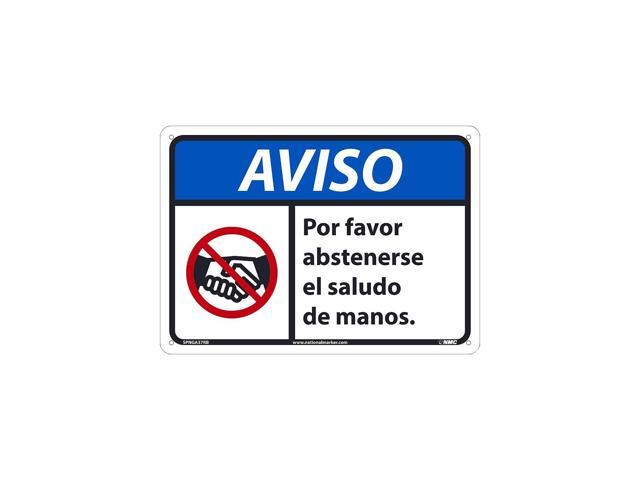 National Marker Wall Sign "Notice: Please Refrain from Shaking Hands ...