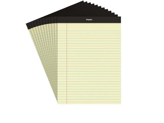 TRU RED Perf. Note Pads Wide/Letter Ruled Yellow 8-1/2" x 11-3/4" 12/PK ...