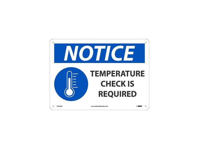 National Marker Wall Sign "Notice: Temperature Check is Required ...