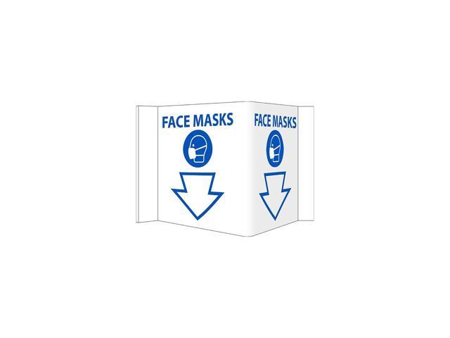 National Marker 3D Wall Sign "Face Masks " 6" x 9" White/Blue (VS55 ...