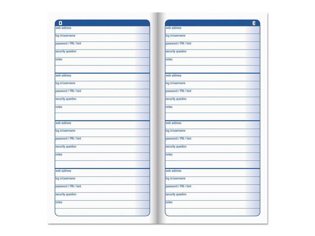 Adams Password Journal 3 1/4 x 6 1/4 192 Entries APJ99 - Newegg.com
