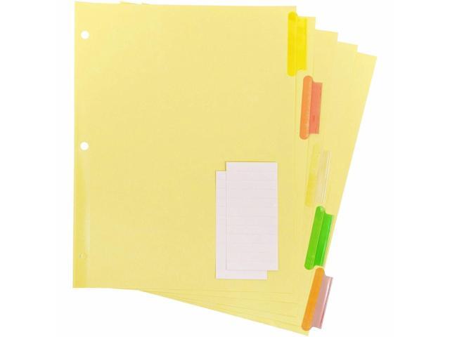 Business Source Ring Binder Indexes 2" Tabs 11"x8-1/2" 5-Tabs Mulit ...