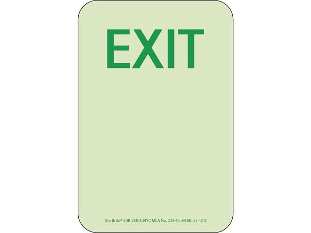 National Marker NYC Door Handle Markers Exit 6X4 Rigid 7550 Glo Brite ...