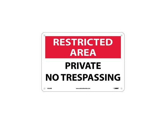 National Marker Notice Signs; Restricted Area Private No Trespassing ...