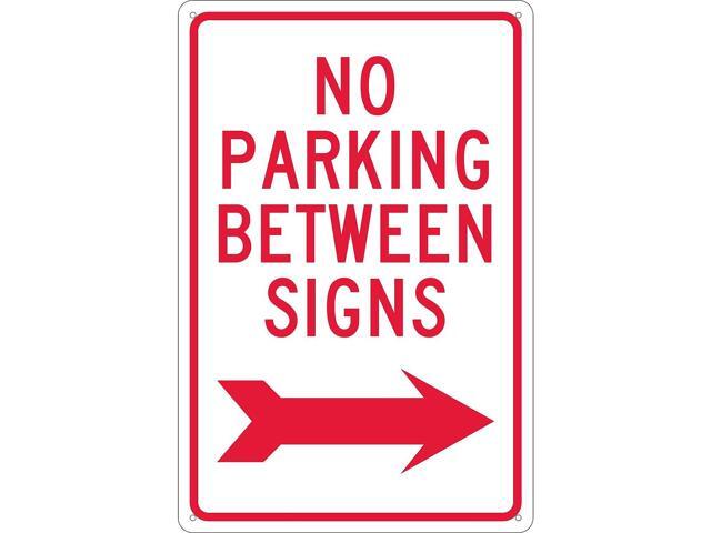 National Marker Parking Signs; No Parking Between Signs (W/ Right Arrow ...