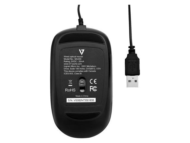 V7 MU200-1N Black Wired Optical Low Profile Mouse - Newegg.com