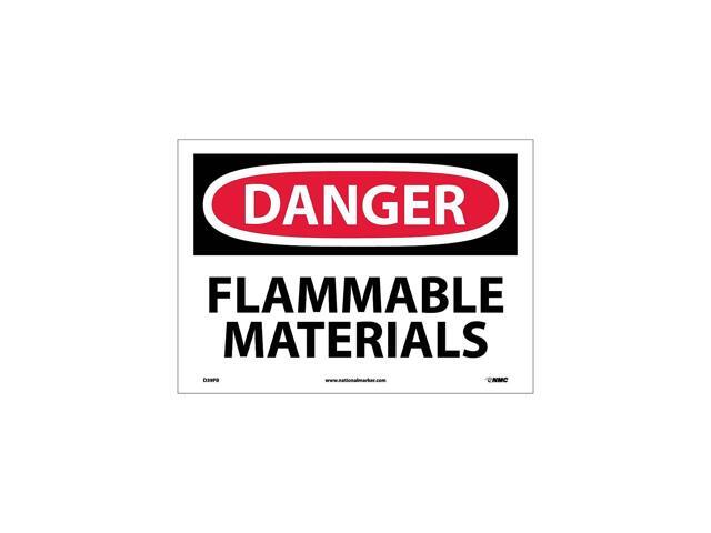 National Marker Danger Labels; Flammable Materials 10" x 14" Adhesive ...