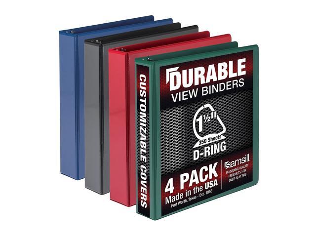 Samsill Durable View Ring Binders 3 D-Ring Assorted Color 4 Pack ...