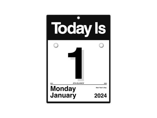2024 AT-A-GLANCE Today Is 6.5" x 9" Daily Wall Calendar White/Black (K1 ...