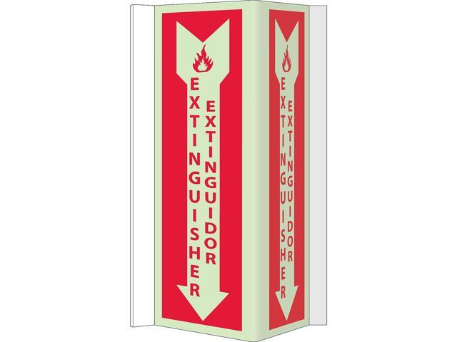 National Marker Notice Sign; Fire Visi Fire Extinguisher Bilingual 16X8 ...