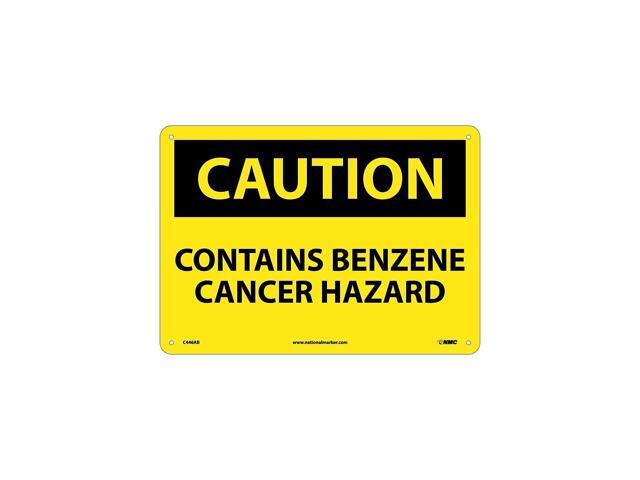 National Marker Caution Contains Benzene Cancer Hazard 10X14 .040 Aluminum C446AB - Newegg.com