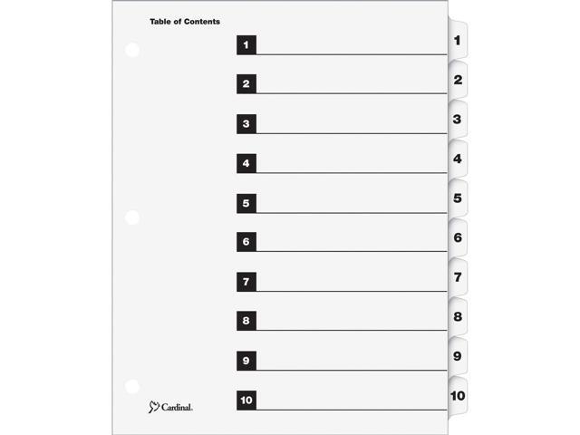 TOPS One Step Index System Numbered 1-10 10 Tabs Clear 61013CB - Newegg.com