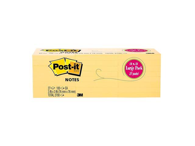 Post-it Notes 3" x 3" Canary Collection 100 Sheet/Pad (654-2700-YW ...