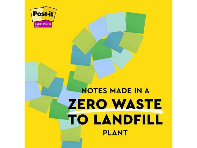 Post-it Recycled Super Sticky Notes 3" x 3" Oasis Collection 70 Sheet ...