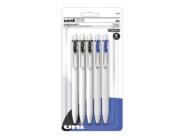 uni-ball uni one Retractable Gel Pens Medium Point 0.7mm Black/Blue Ink ...