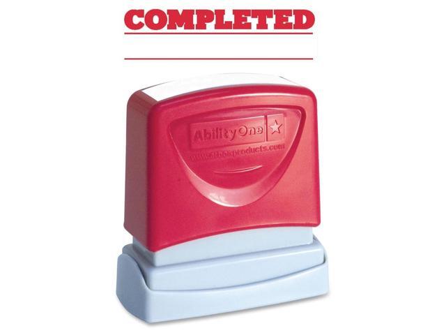 SKILCRAFT Pre-inked Red Completed Message Stamp - Newegg.com