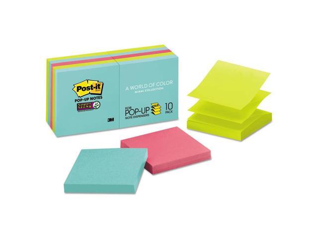 Post-It Dispenser Notes Pads,Ss,Popup,3"x3",Miami R33010SSMIA - Newegg.com