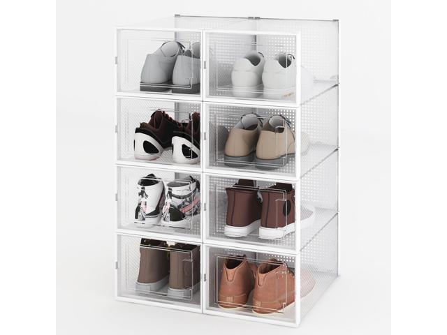 Yescom 8 Pack High Heel Shoe Storage Box Stackable Container Foldable ...