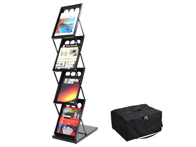 4 Pocket Foldable Magazine Brochure Rack Book Literature Holder Display ...