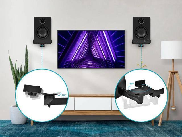 Monoprice Universal Bookshelf Speaker Wall Mount Brackets, Swivel, Tilt ...