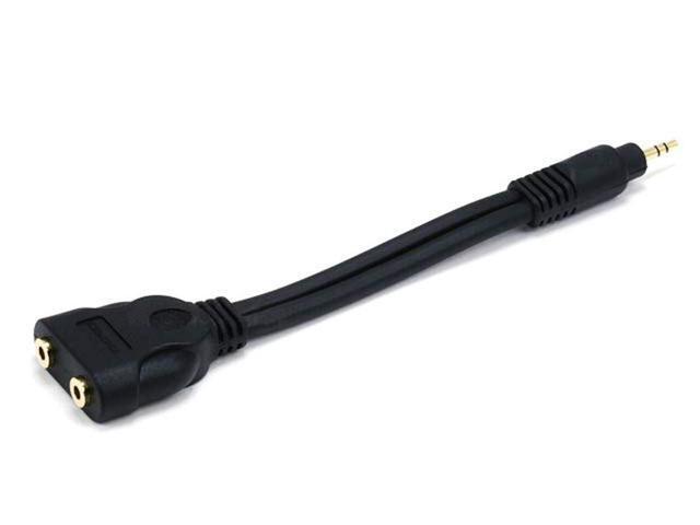 Monoprice 7in Premium 3.5mm Stereo Male to 2x 3.5mm Stereo Female Cable ...