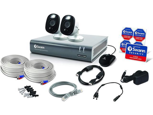 Swann Home Security Camera System, 4 Channel 2 Cameras, Wired CCTV ...