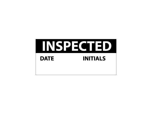 NMC INL7-INSPECTION LABEL, INSPECTED, BLK/WHT, 1X2 1/4, PS VINYL (27 ...