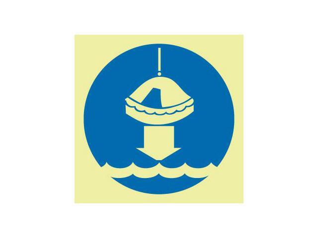 NMC IMO186P-IMO, SYMBOL, LOWER LIFE RAFT TO WATER, 6X6, GLOW VINYL ...