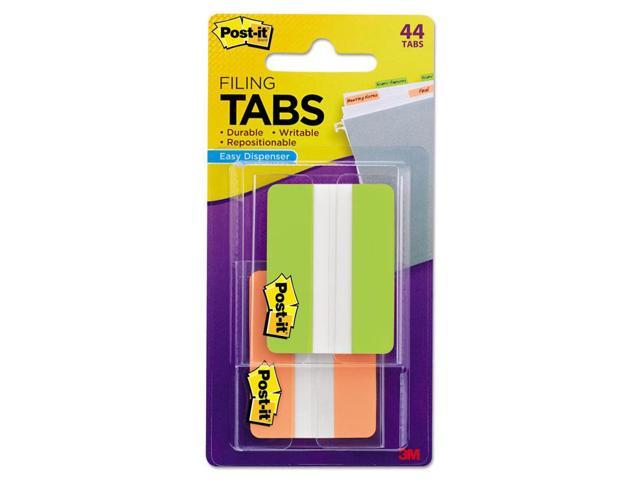 Post-it 6862GO File Tabs, 2 X 1 1/2, Solid, Green/Orange, 44/Pack ...
