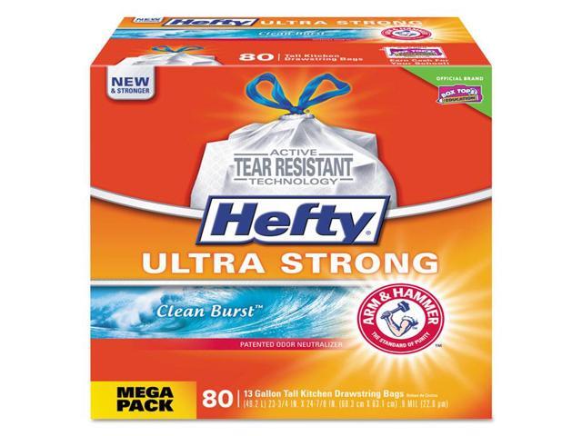 Hefty E84558 Ultra Strong Tall Kitchen Bags, 13Gal, .9 Mil, White ...