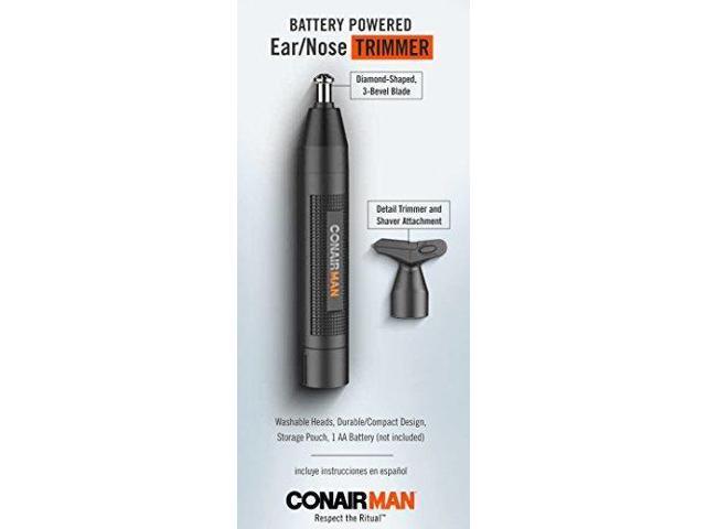 Conair Man Battery Powered Ear / Nose Trimmer; Includes Detailer and ...